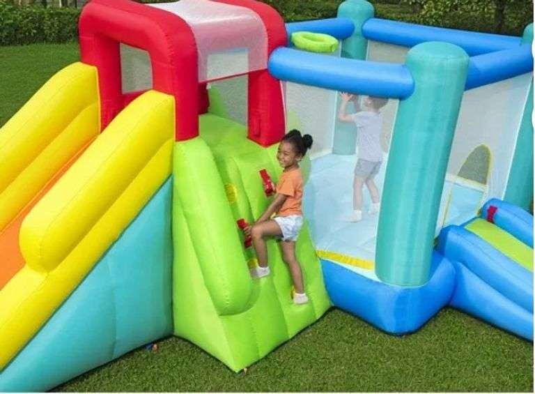 Bestway Jump N’ Climb Mega Bouncer with Slide and Air Blower-16’L ...