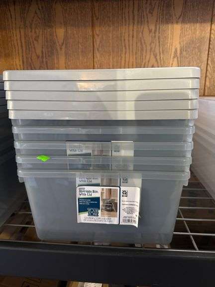 5 Medium Stackable Storage Bins with 5 Lids - Metzger Property Services ...
