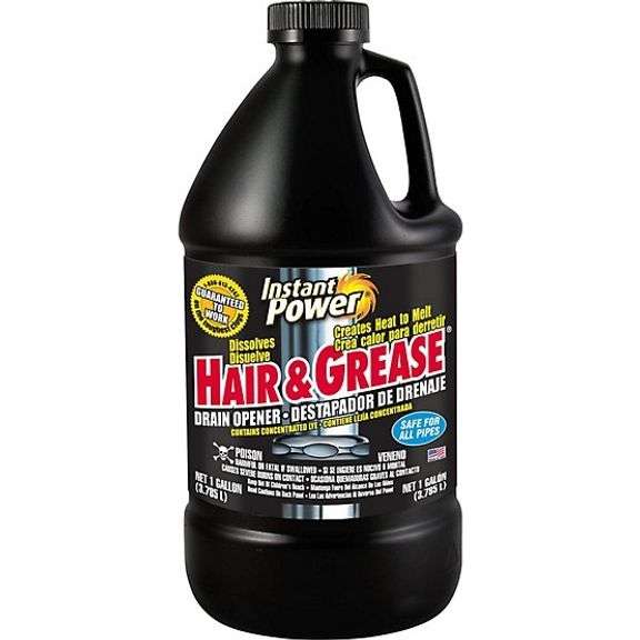 Instant Power Hair & Grease Drain Opener, 1-Gallon Bottle - Metzger ...