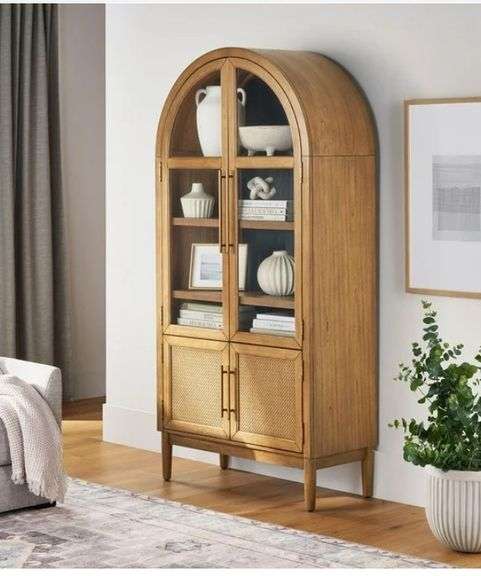 Enzo Collection Cabinet with Arched Top and Glass Doors by Member’s ...
