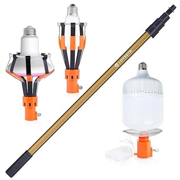 LOVEETA - Gen2 12Ft [18Ft Reach] Lightweight Extendable Light Bulb ...