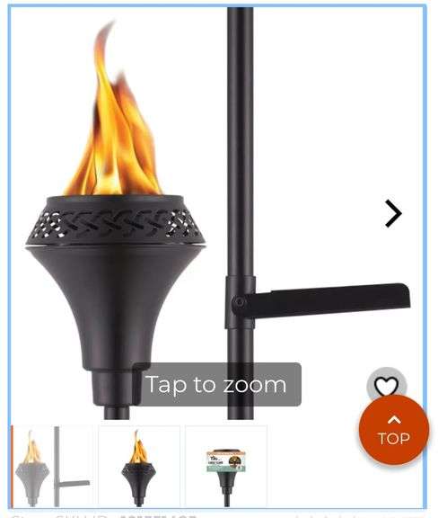 Tiki Brand Large Flame Torch with Black Metal Finish - Metzger Property ...