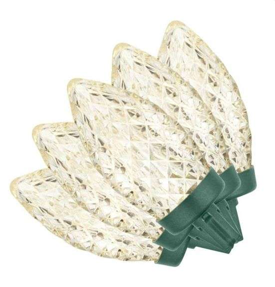Home Accents Holiday 100 Ct Warm White Faceted C9 LED Lights - Metzger ...