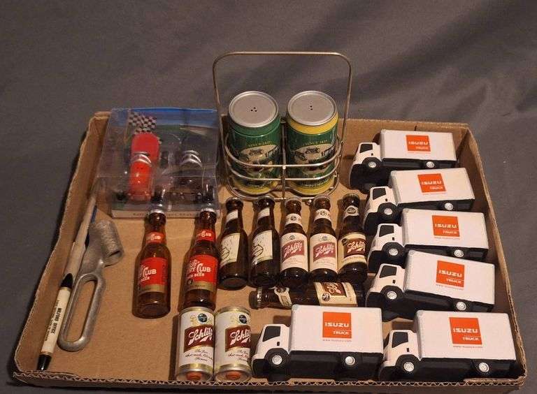 Schiltz Salt & Pepper Shakers, Isuzu Branded Foam Trucks, Glass Bottles ...