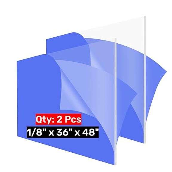 GETWANT - 2 Pack Clear Cast 36x48 Acrylic Sheets 36x48 Plexiglass ...