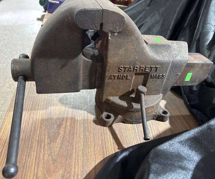 Starrett Bench Vise, Athol, Mass. Marked, with Rotating Base - Metzger ...