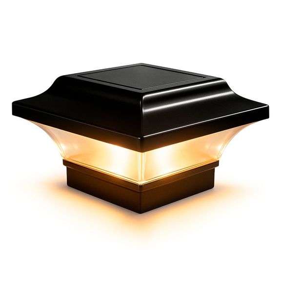 Black Solar-Powered Post Cap Light by Classy Caps Inc. - Metzger ...