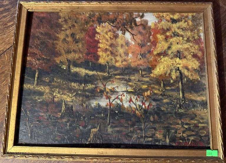 Gold Tone Framed Oil Painting on Fulton Canvas Board, Signed, 16×20 ...