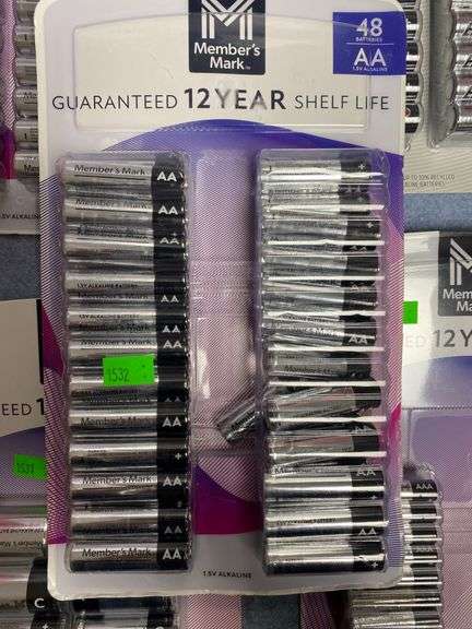 44-Pack Member’s Mark AA Alkaline Batteries expiration date 12/36 ...