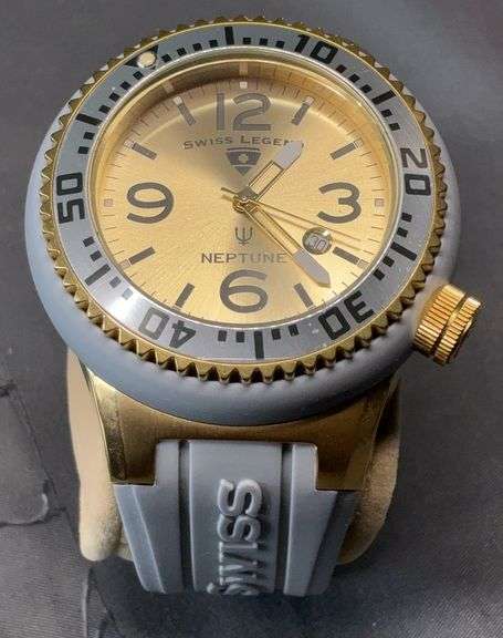 Swiss Legend Neptune Sapphitek Crystal Gold Toned Wrist Watch with ...
