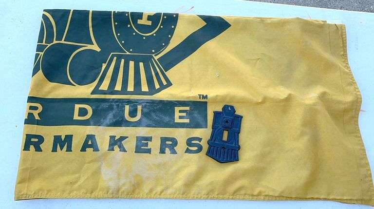 Vintage Purdue flag and cast iron train light switch cover - Metzger ...