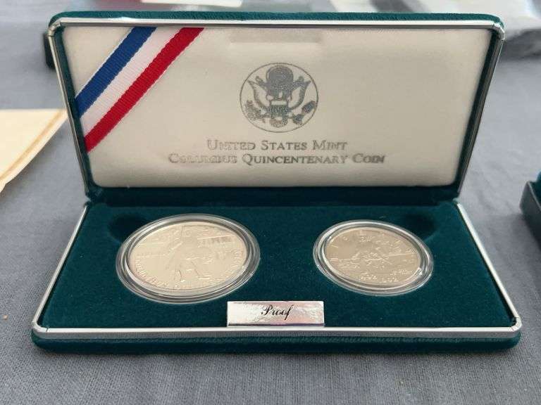 1992 Two Coin United States Mint Columbus Quincentenary Coin Proof Set ...
