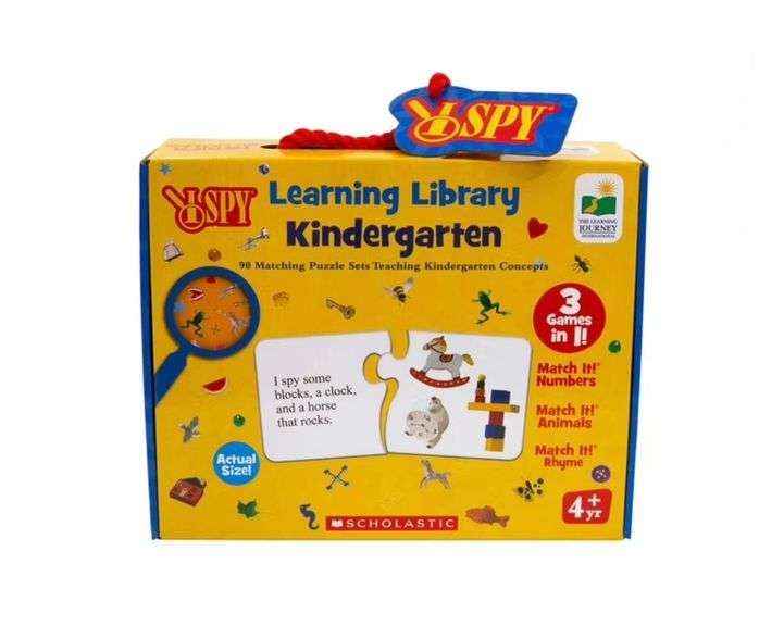 Scholastic ‘I Spy’ Learning Library for Kindergarten, 90 Puzzle Sets ...