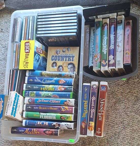 VHS Tapes and CDs Featuring Movies and Music Inc. Cinderella and ...