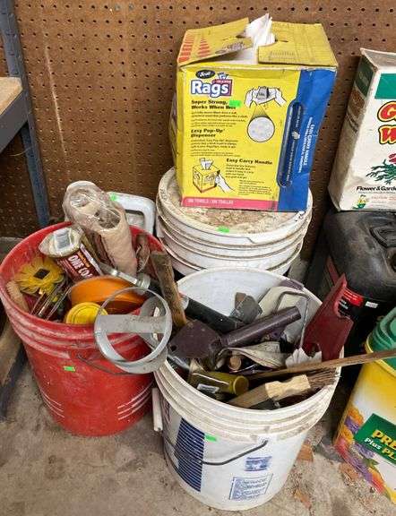 Buckets with Tools, Cleaners, and Scott Rags - Metzger Property ...