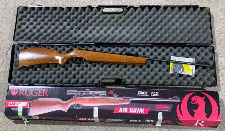 Ruger Air Hawk .177 Caliber Break Barrel Air Rifle with Case, 45”L ...