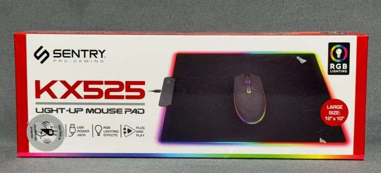 Sentry Pro-Gaming KX525 RGB Light-Up Mouse Pad with 12” x 10” - Metzger ...