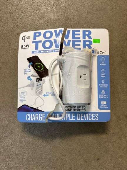 Qi2 Power Tower Charging Station with Magnetic Wireless Charger & USB ...