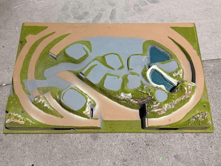 Model Train Layout Board w/ Terrain, Water Features, & Tunnel Openings ...