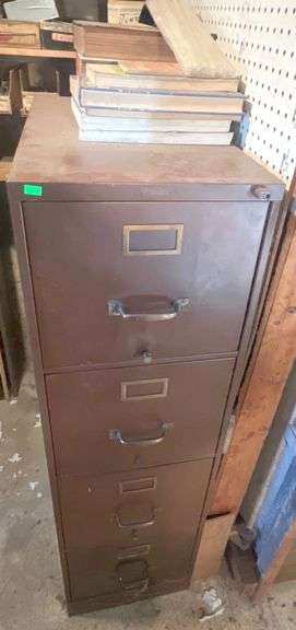 Metal 4-Drawer Filing Cabinet with Assorted Tools and Automotive ...