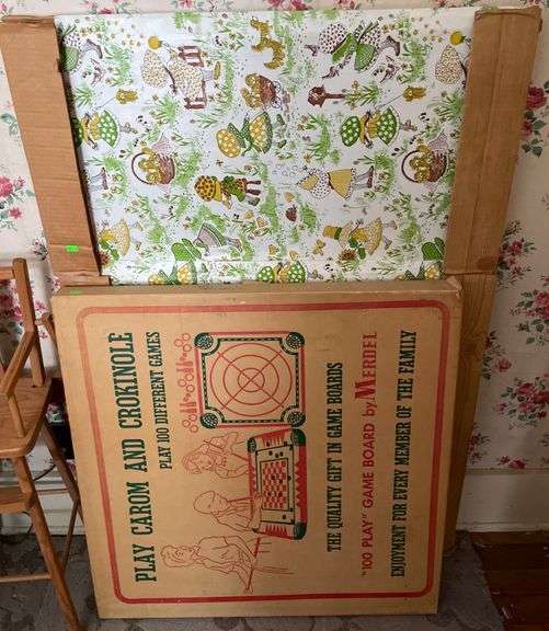 Merrell ‘100 Play’ Carom and Crokinole Game Board with Printed Backrest ...