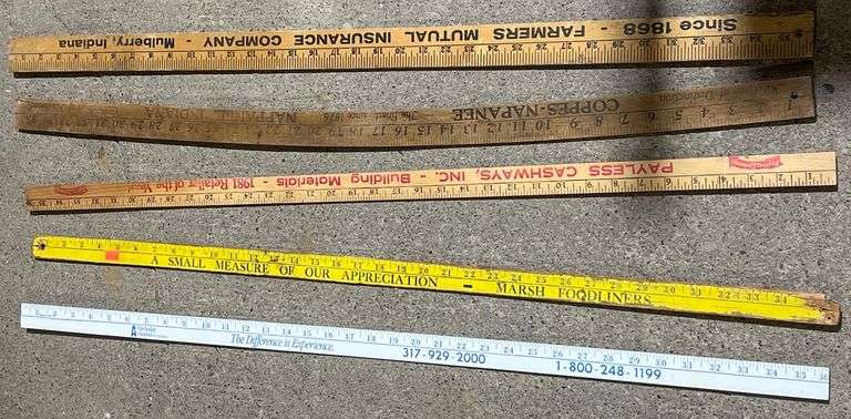 5 Advertising Yardsticks Featuring Various Business Logos: Farmers ...