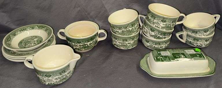 Royal China Willow Ware Green Transferware Dishware 2”-7.5” - Metzger ...
