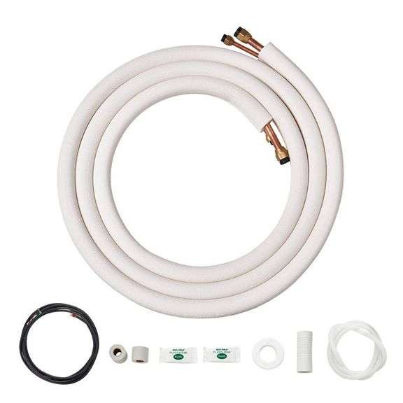 VEVOR - 16 ft. Mini Split Line Set 3/8 in. and 5/8 in. O.D Copper Pipes ...