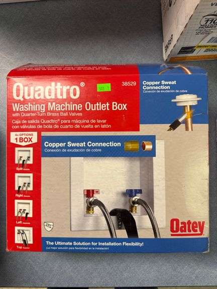 Oatey Quadtro Washing Machine Outlet Box with Brass Ball Valves ...