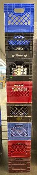 8 Stackable Plastic Milk Crates in Assorted Colors and Brands - Metzger ...
