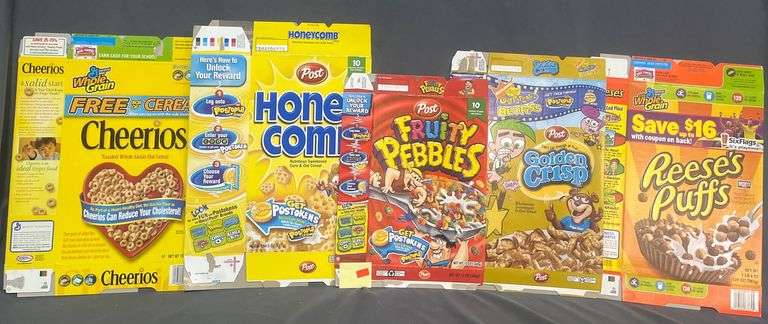 5 2006 Empty Flattened Cereal Boxes from General Mills and Post 13”-17 ...