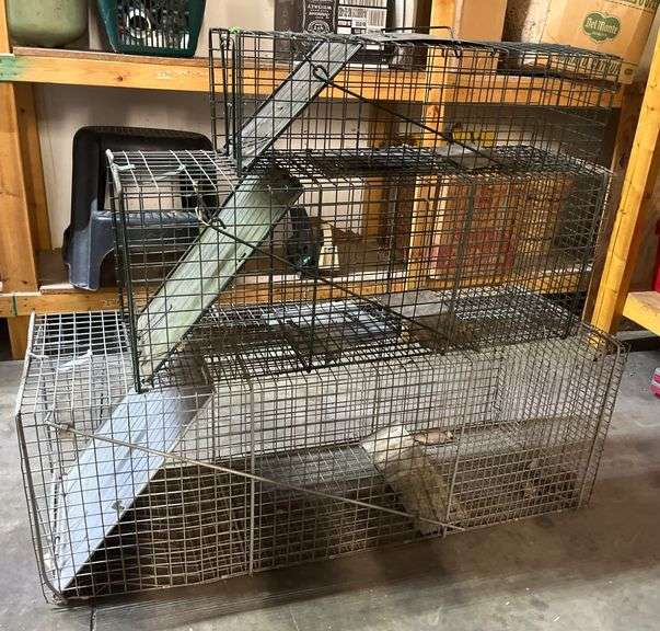 3 Metal Live Animal Traps with Sliding Door Mechanisms - Metzger ...