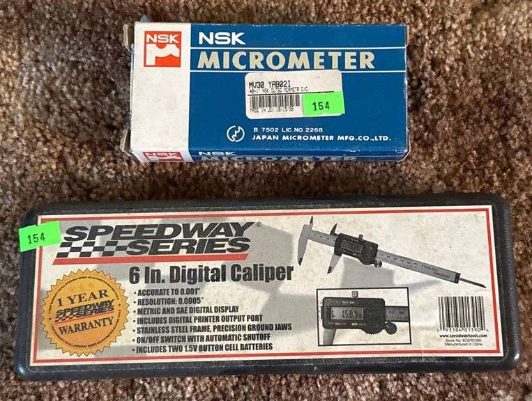 Speedway Series 6-In. Digital Caliper and NSK 0-1-In. Micrometer in ...