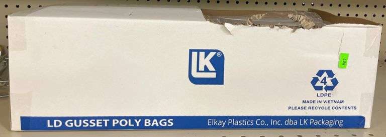 Elkay Plastics LD Gusset Poly Bags, 8 in x 4 in x 18 in, 1.25 Mil, 1000 ...