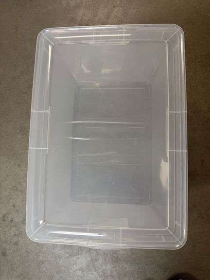 Sterilite 56 Qt Clear Plastic Storage Bin with Lid visible crack ...