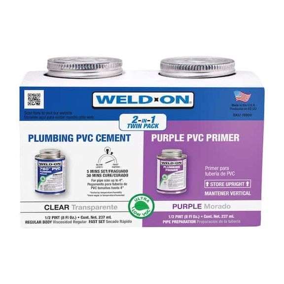 Weld-On PVC Cement and Primer 2-in-1 Twin Pack - Metzger Property ...
