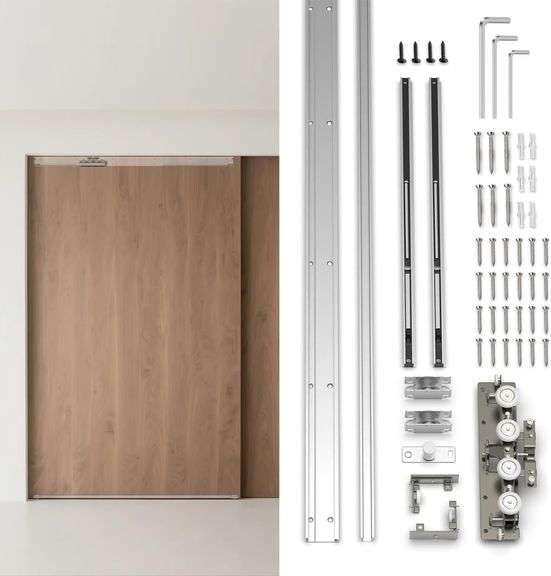 XBLWIN - 30-59 Inch New Heavy Duty Hidden Sliding Barn Door Hardware ...