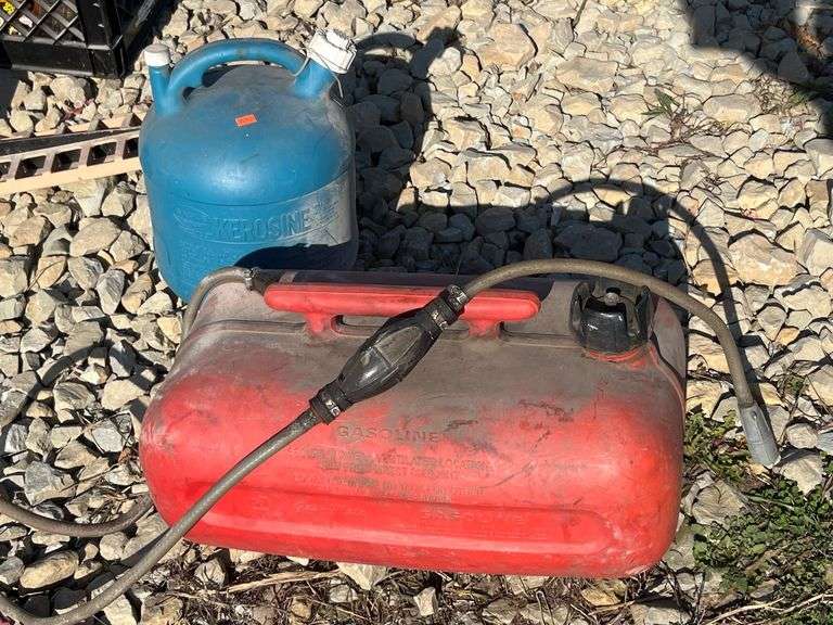 Red Gasoline Fuel Tank and Blue Eagle Kerosene Container - Metzger ...