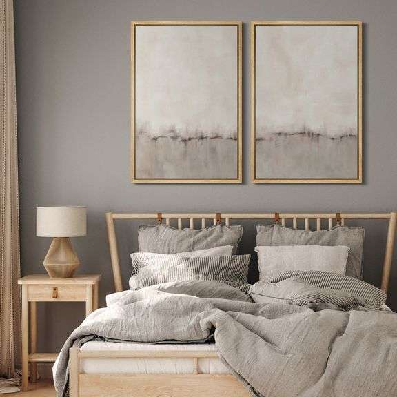 IDEA4WALL - Duotone Tan Abstract Landscape Minimalist Neutral Framed ...