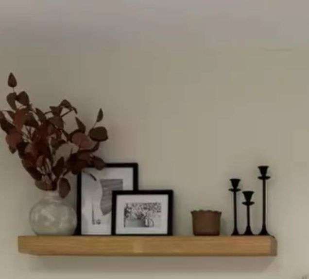 24-Inch Floating Wood Shelf with Hidden Rod Bracket - Metzger Property ...