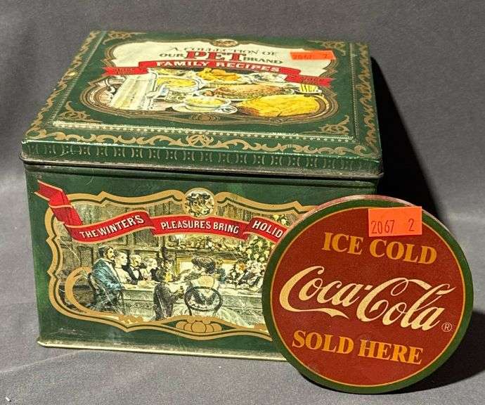 Metal Recipe Box with Coca-Cola Round Magnet, 4”x5.5”x5.5” and 3.5 ...