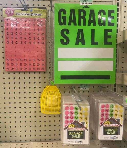 Garage Sale Display Items Inc. Pre-Priced Stickers, Sign, and ...