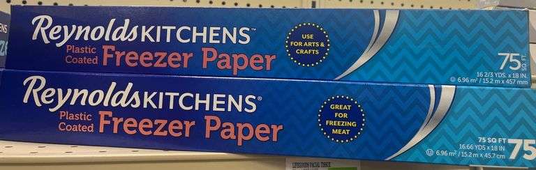 2 Boxes of Reynolds Kitchens Plastic Coated Freezer Paper, 75 Sq Ft ...