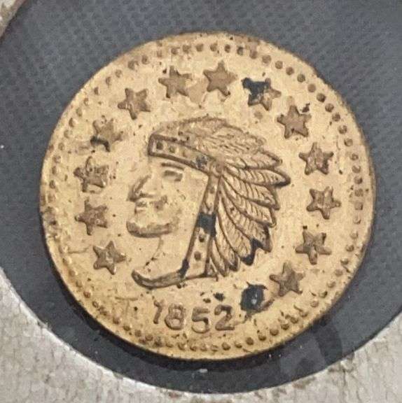 1852 California Gold 1/2 Fractional Gold Coin Uncirculated - Metzger ...