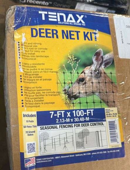 Tenax 7-ft x 100-ft Plastic Deer Fence Kit with Green Poles - Metzger ...