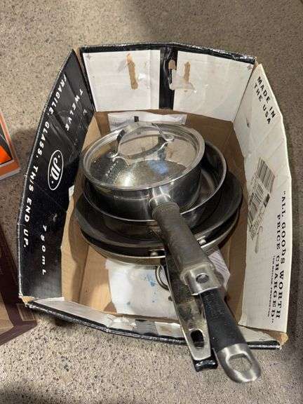 Stainless Steel Pans, Plastic Bowls, Serving Platters, and Food Storage ...