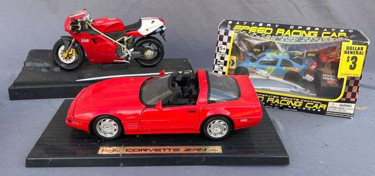 3 Model Vehicles: Maisto Corvette ZR-1, Ducati 996 SPS, and Boley Speed ...