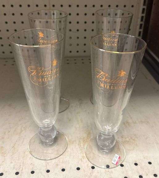 4 Budweiser Millennium Glasses, 8.5” Tall - Metzger Property Services, LLC