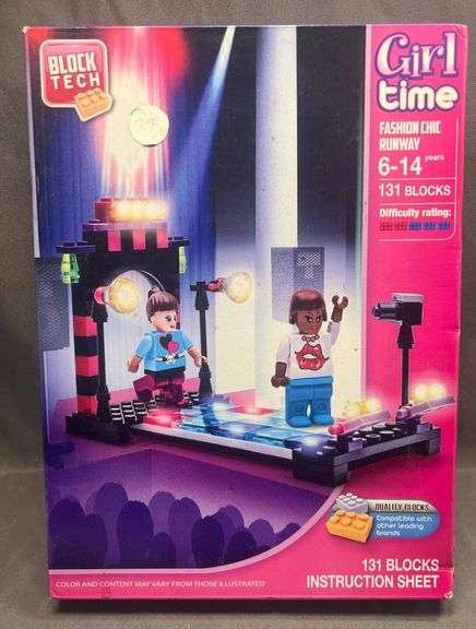 Block Tech Girl Time Fashion Chic Runway Playset, 131 Blocks, 8” x 11 ...
