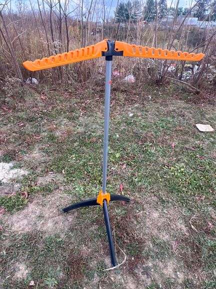 Adjustable Tool or Equipment Stand with Orange and Black Finish, 14” x ...